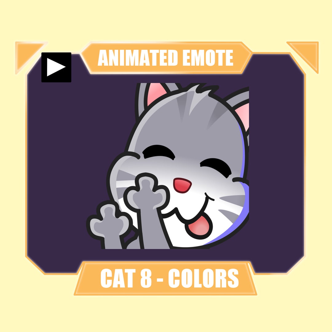 ANIMATED Cat Middle Finger Emote for Twitch Kick Discord Youtube | Cute ...