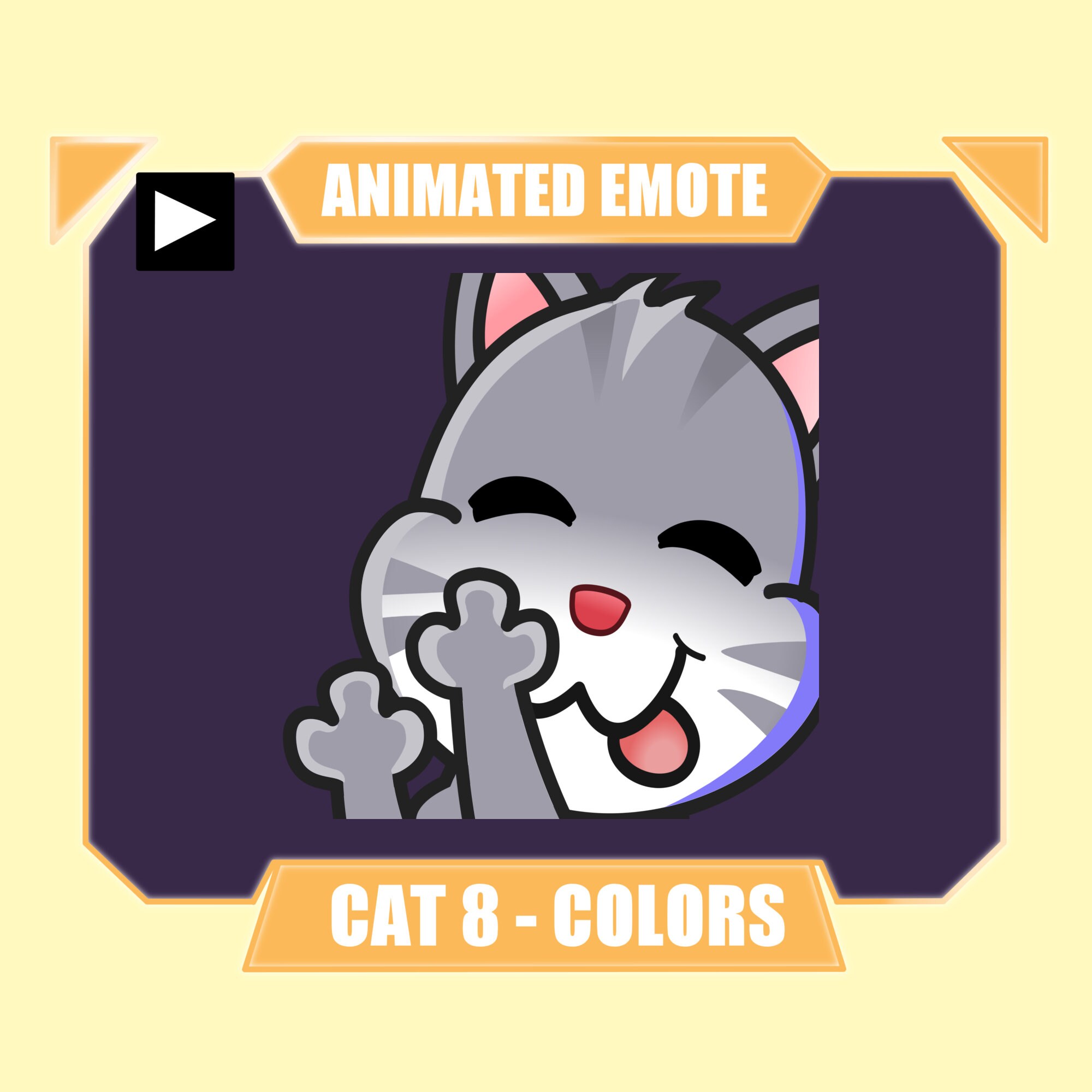 ANIMATED Cat Middle Finger Emote for Twitch Kick Discord Youtube Cute ...