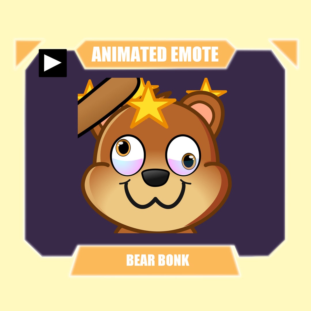 ANIMATED Bear Bonk Emote for Twitch Discord Youtube Stream | Brown Bear ...