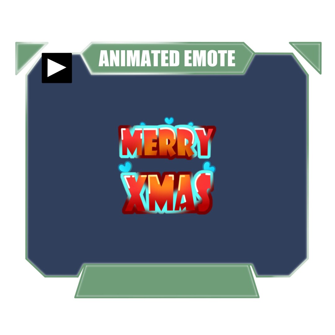 Animated Merry Xmas Text Emote for Christmas - Etsy