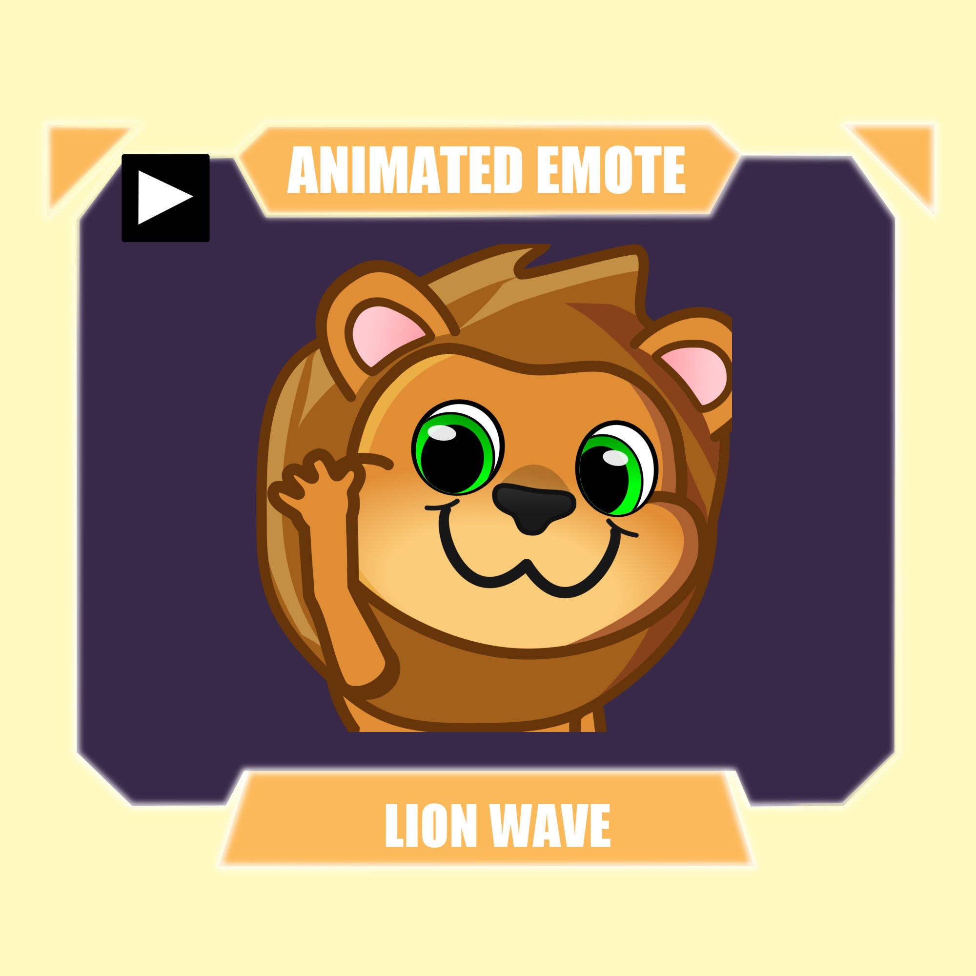 Animierte Löwe Emote winken hallo für Twitch Discord Youtube Stream ...