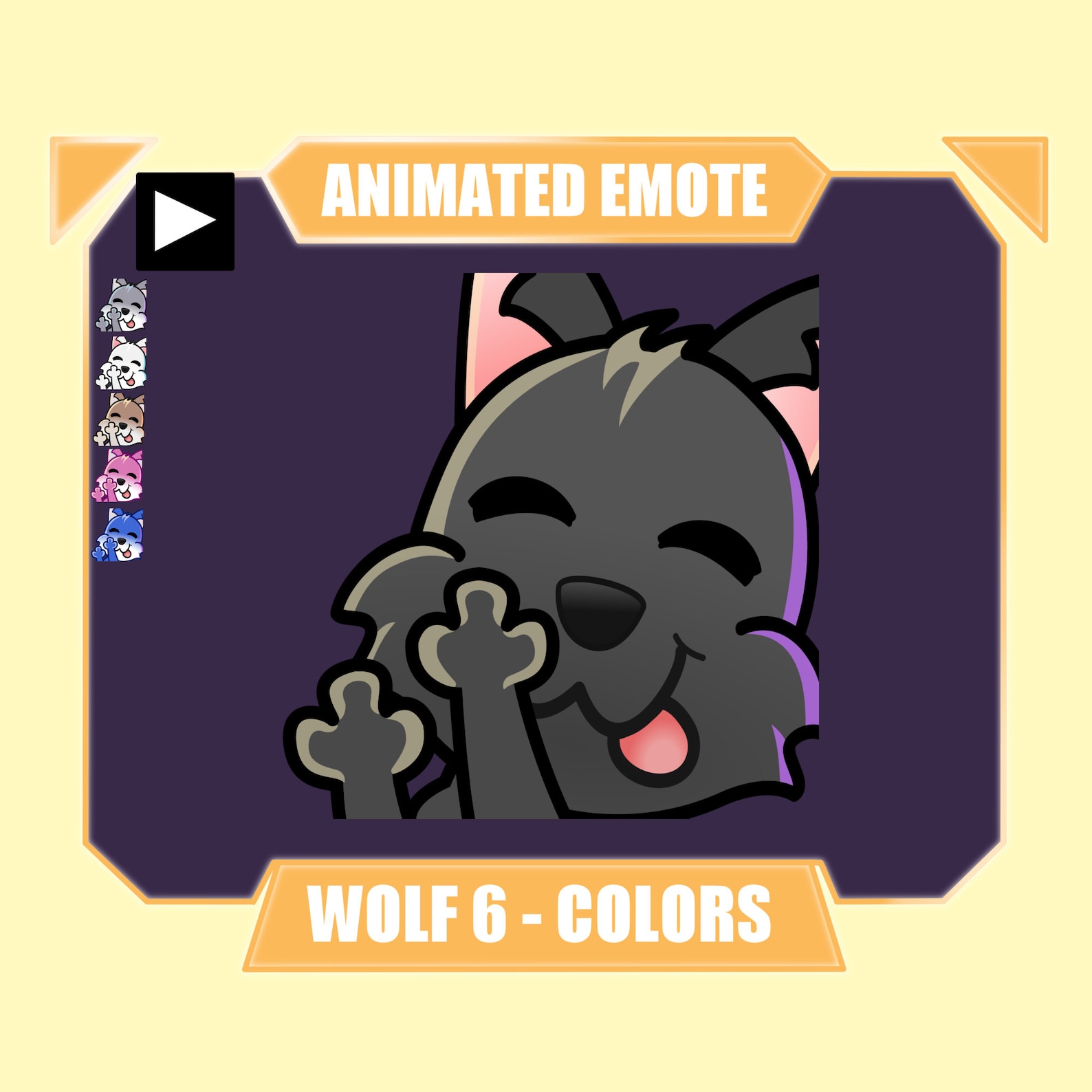 ANIMATED Wolf Middle Finger Emote for Twitch Kick Discord Youtube ...