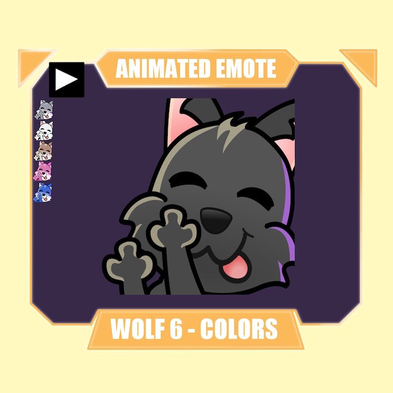 ANIMATED Wolf Middle Finger Emote for Twitch Kick Discord Youtube ...