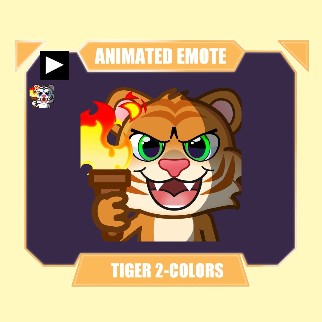 ANIMATED Tiger Riot Emote for Twitch Kick Discord Youtube | Orange ...