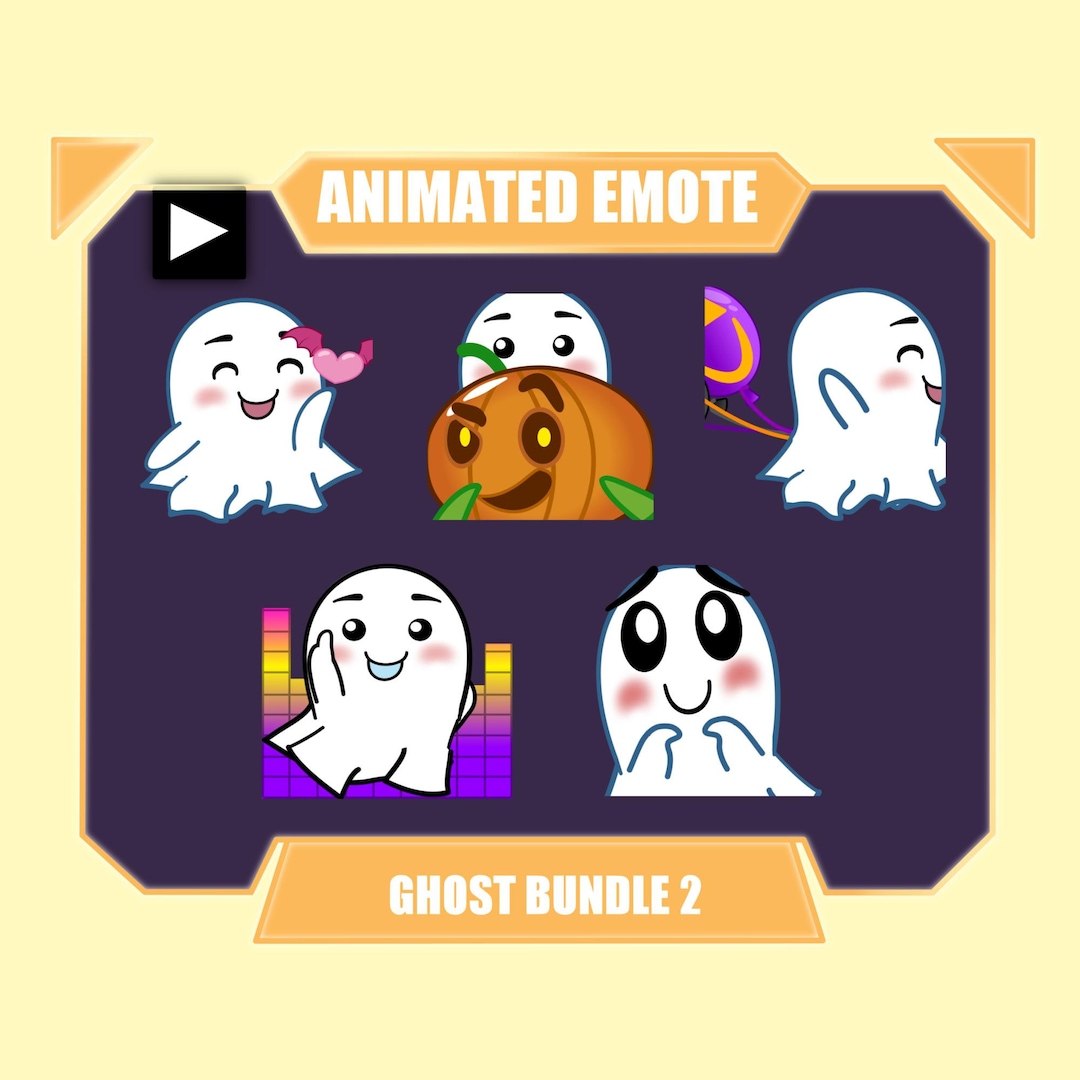 ANIMATED GHOST EMOTE Bundle 2 | Halloween Emote Bundle | Cute Ghost ...