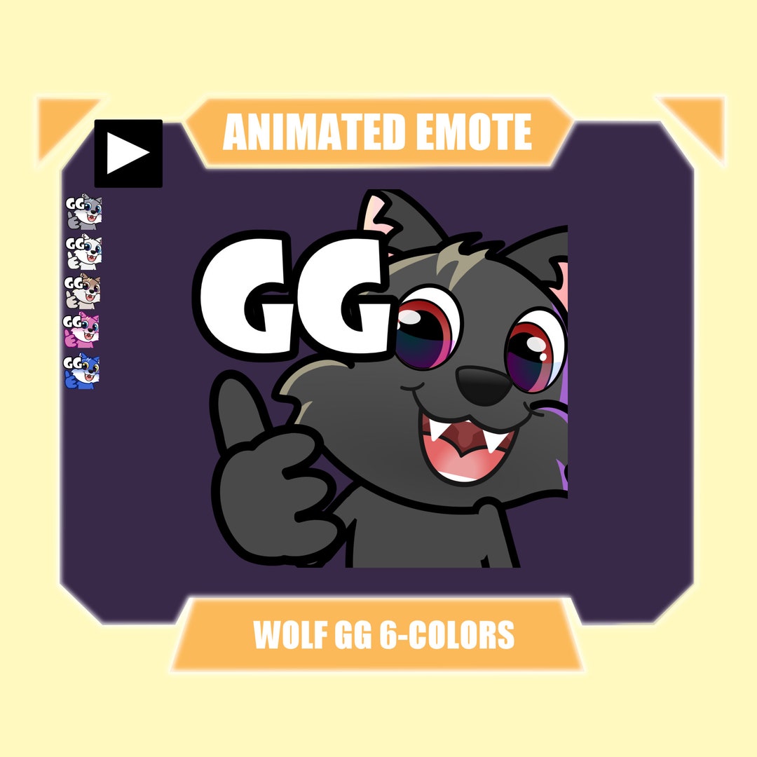 ANIMATED Wolf Gg Emote for Twitch Discord Youtube Streaming | Cute Wolf ...