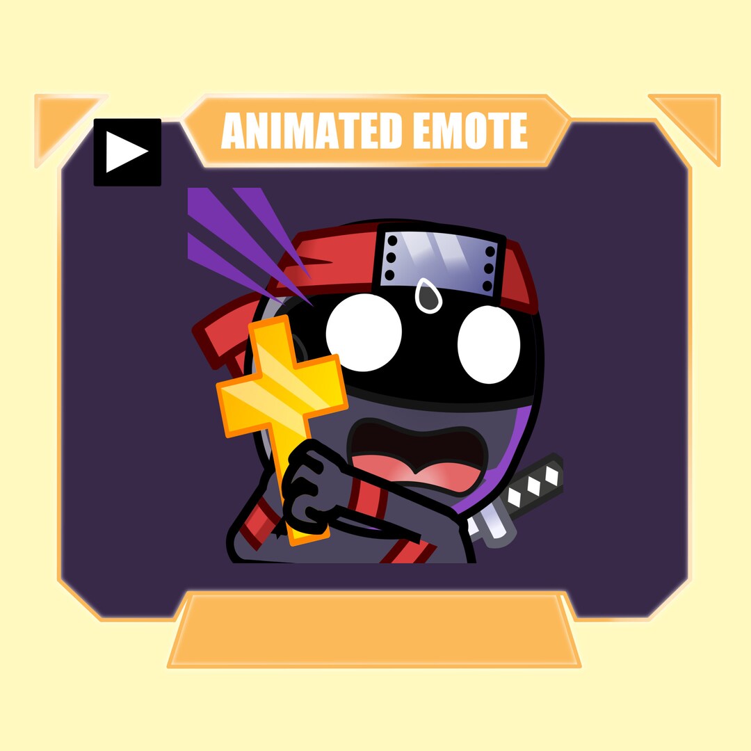 ANIMATED Black Ninja Scared Emote for Twitch Kick Discord Youtube ...