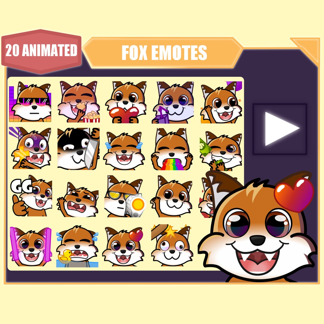 ANIMATED Fox Emote Bundle for Twitch | Youtube Emotes | Discord Emotes ...