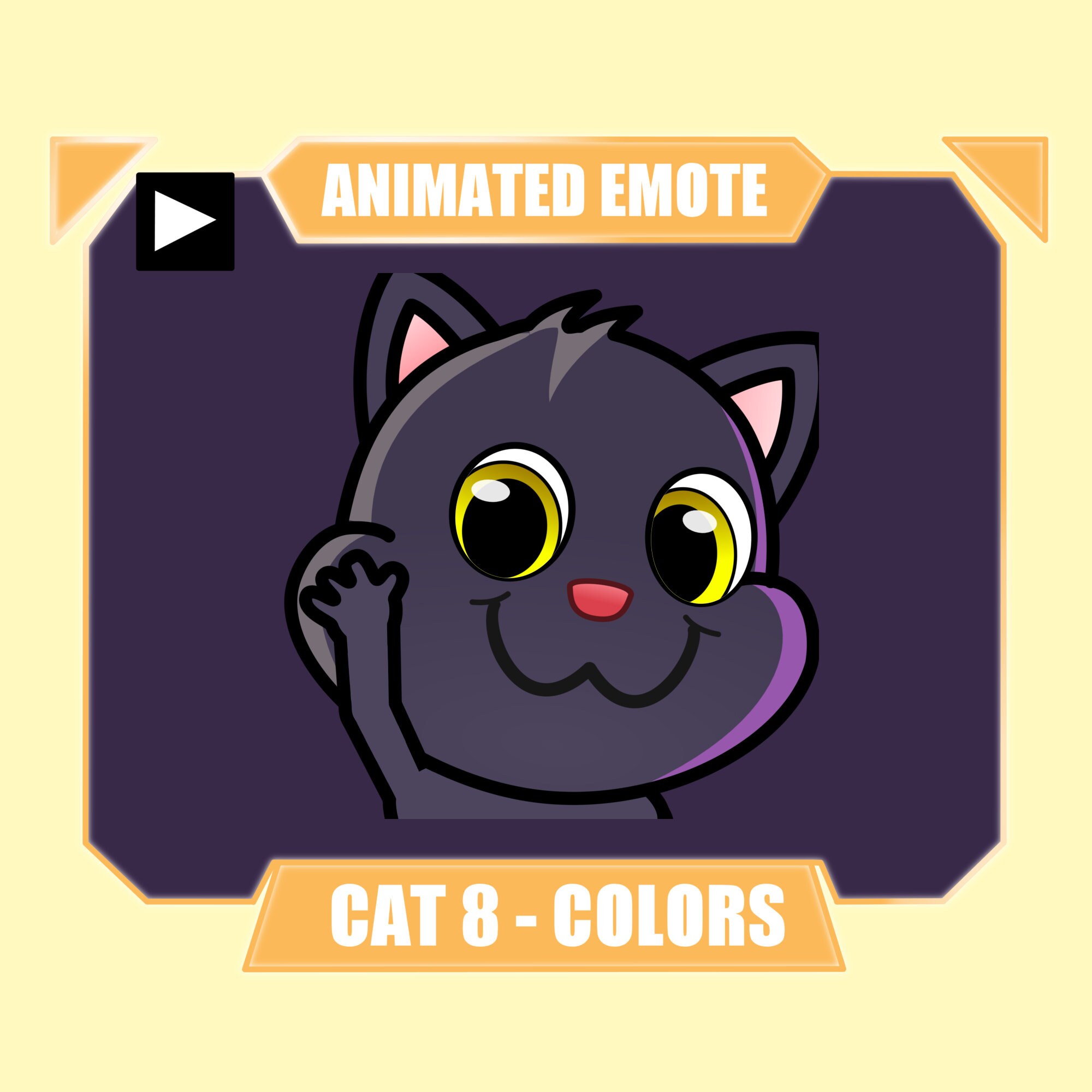 ANIMATED Cat Hi Wave Emote for Twitch Kick Discord Youtube Streaming ...