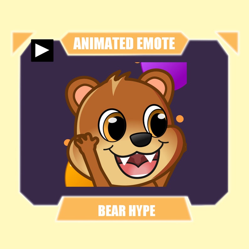 ANIMATED Bear Hype Emote for Twitch Discord Youtube Stream Balloons ...