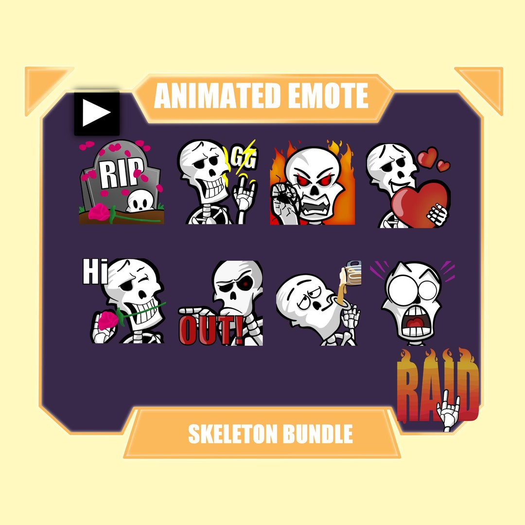 ANIMATED EMOTE SKELETON Bundle | Animated Twitch Emotes | Discord ...