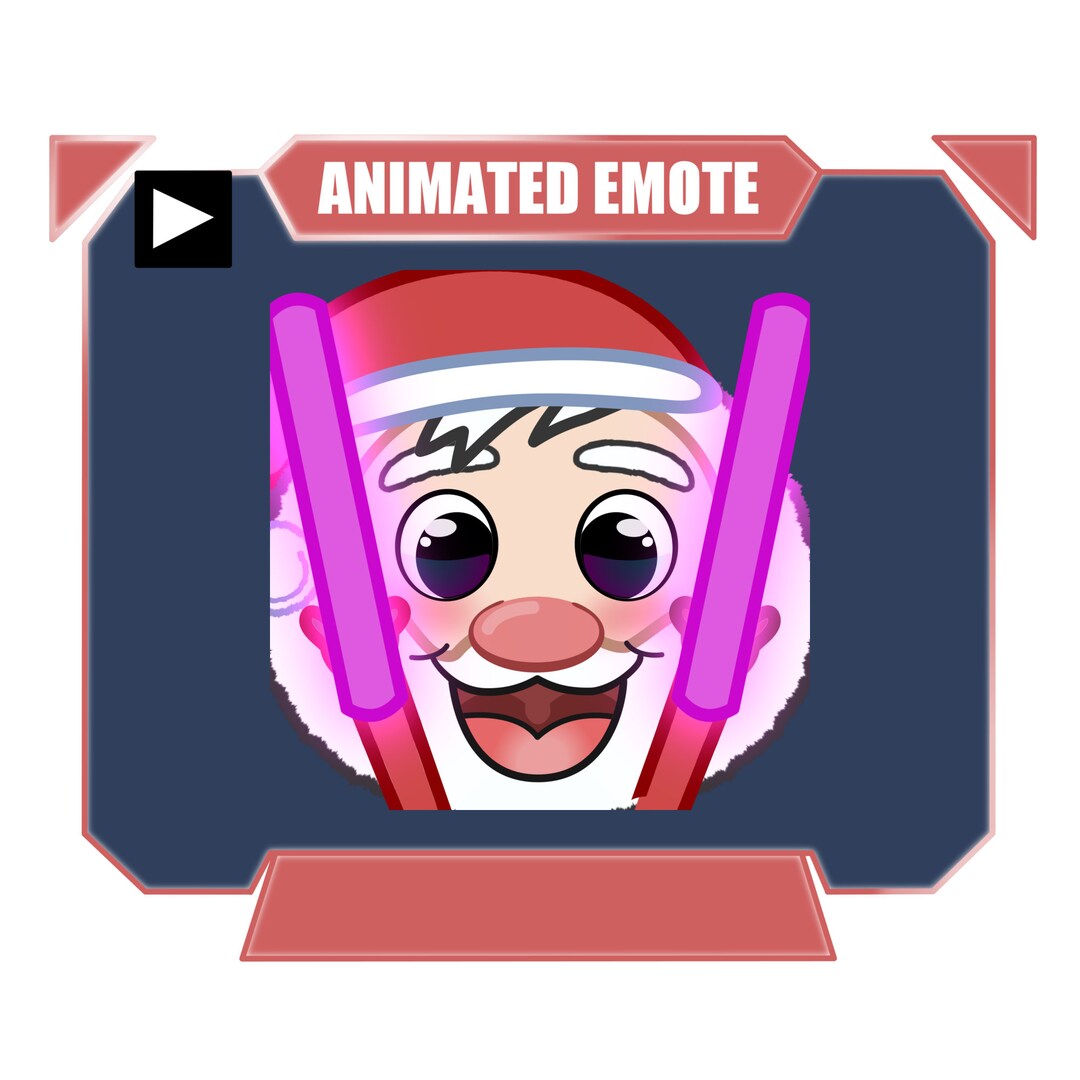 ANIMATED Santa Cool Rave Christmas Emote for Twitch Kick Discord ...
