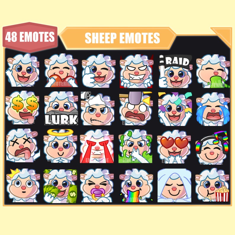 SHEEP Emote Bundle for Twitch | Youtube Emotes | Discord Emotes ...