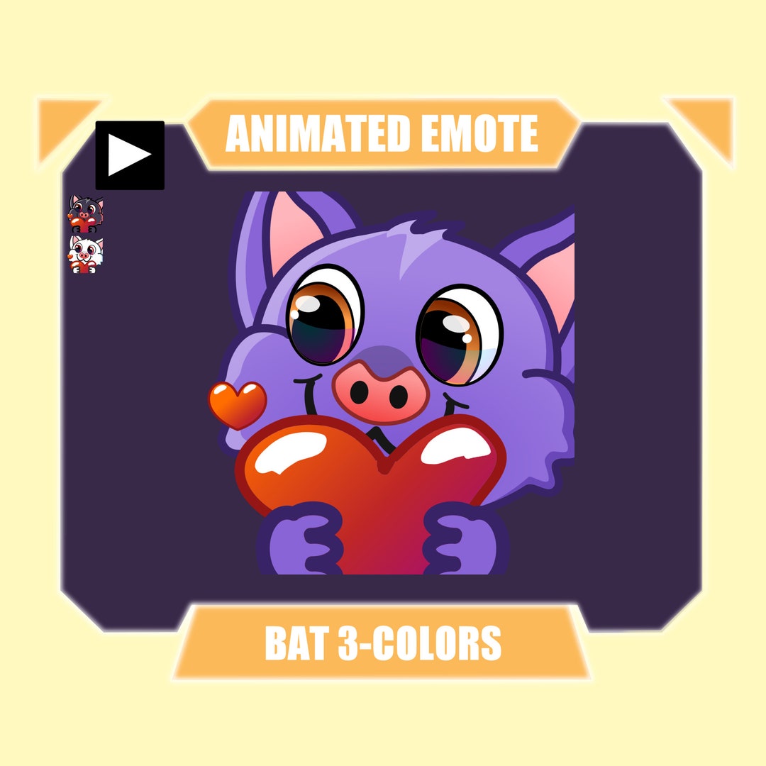 ANIMATED Bat Love Halloween Emote for Twitch Kick Discord Youtube ...