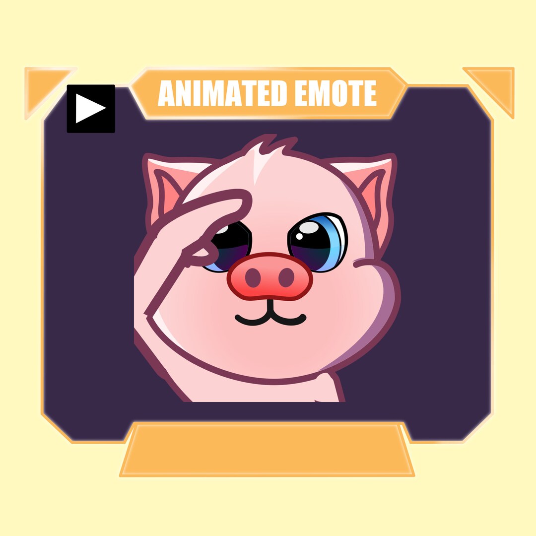 ANIMATED Pig Salute Emote for Twitch Kick Discord Youtube Stream | Pink ...