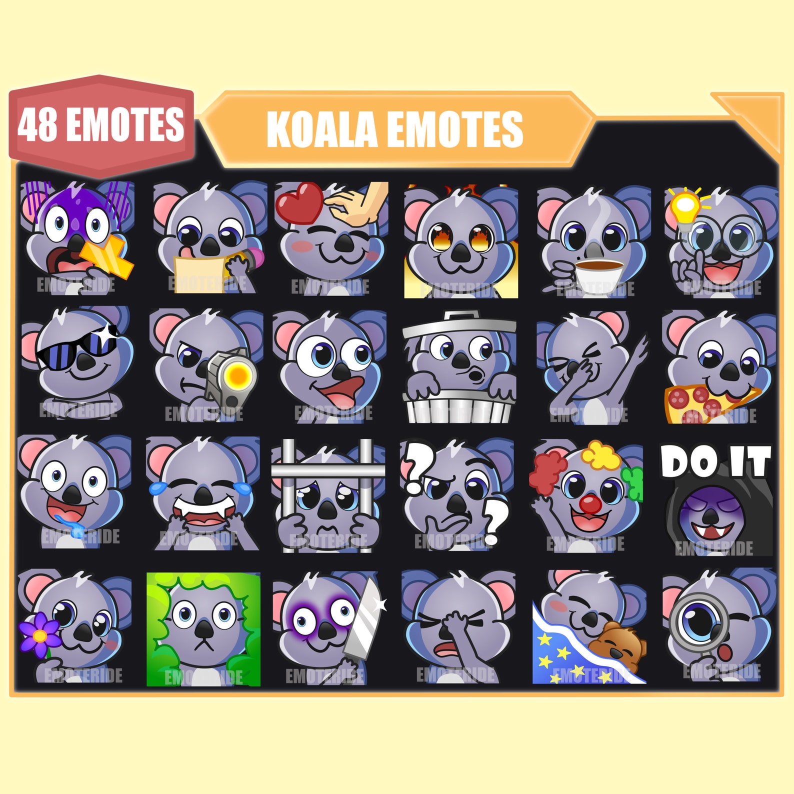 KOALA Emote Bundle for Twitch | Youtube Emotes | Discord Emotes ...
