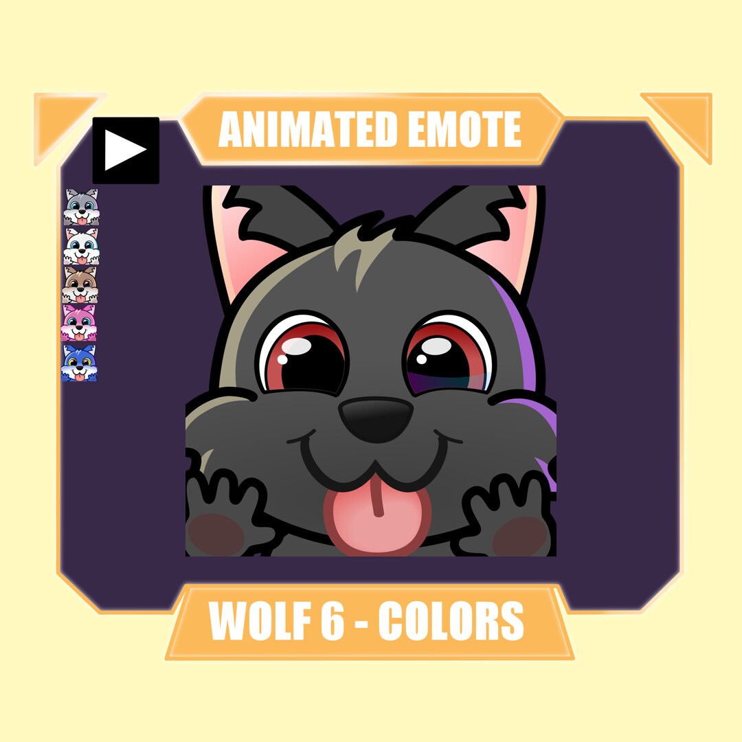 ANIMATED Wolf Lick Emote for Twitch Kick Discord Youtube Stream | Cute ...