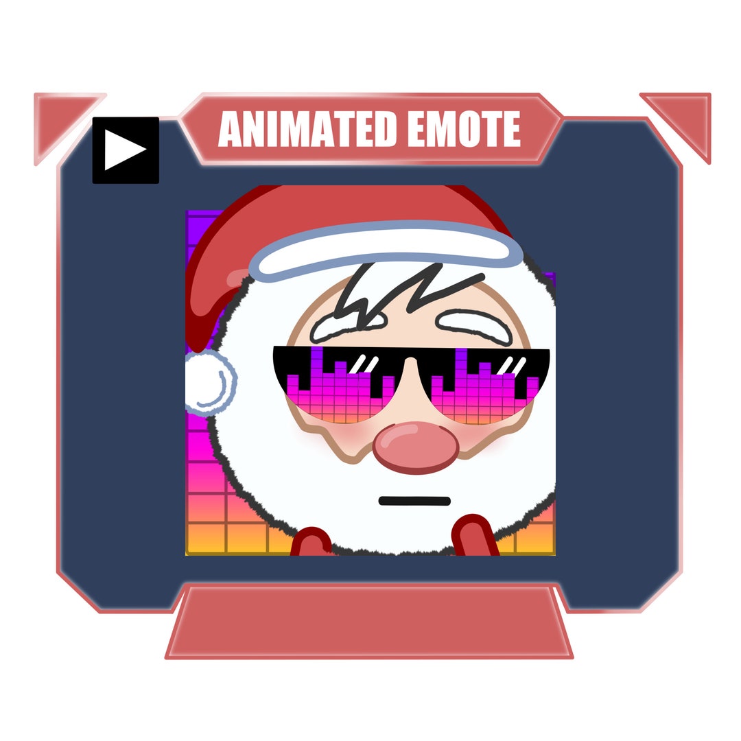ANIMATED Cool Santa Jam Christmas Emote for Twitch Kick Discord Youtube ...