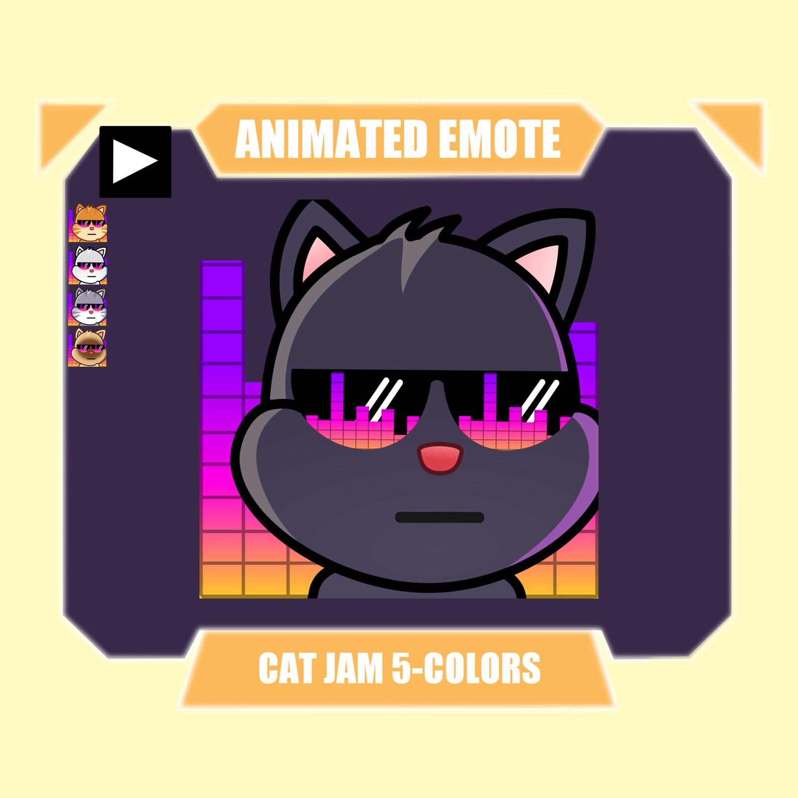 ANIMATED Cool Cat Jam Emote for Twitch Discord Youtube Streaming Cool ...
