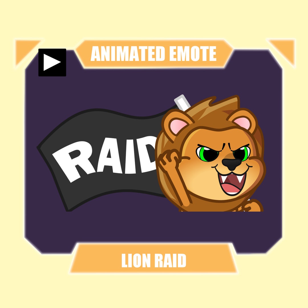 ANIMATED Lion Raid Emote for Twitch Discord Youtube Stream | Lion ...