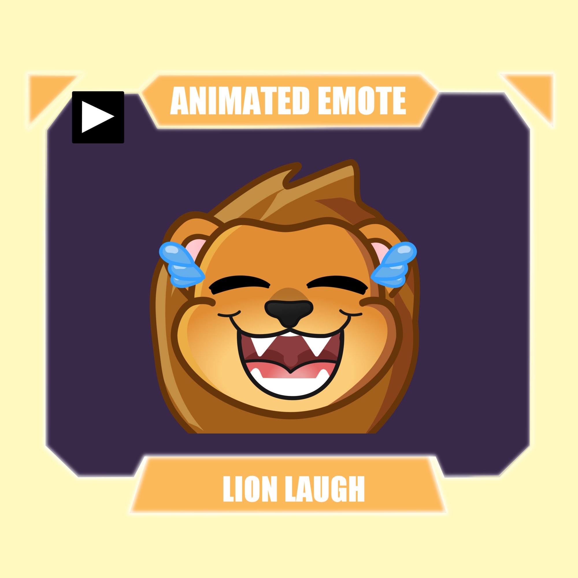 ANIMATED Lion Laughing Emote for Twitch Discord Youtube Stream Cute ...