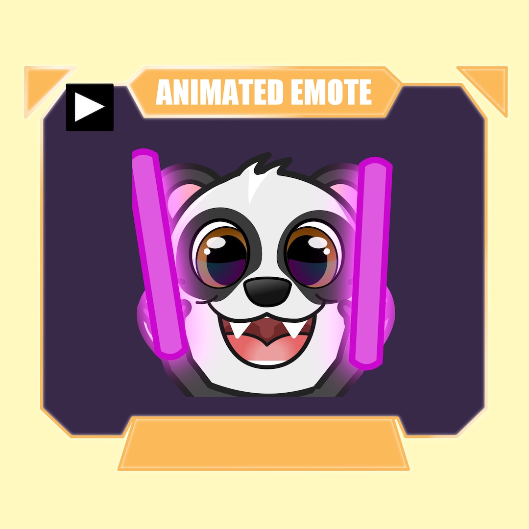 ANIMATED Panda Rave Emote for Twitch Kick Discord Youtube Stream | Cute ...