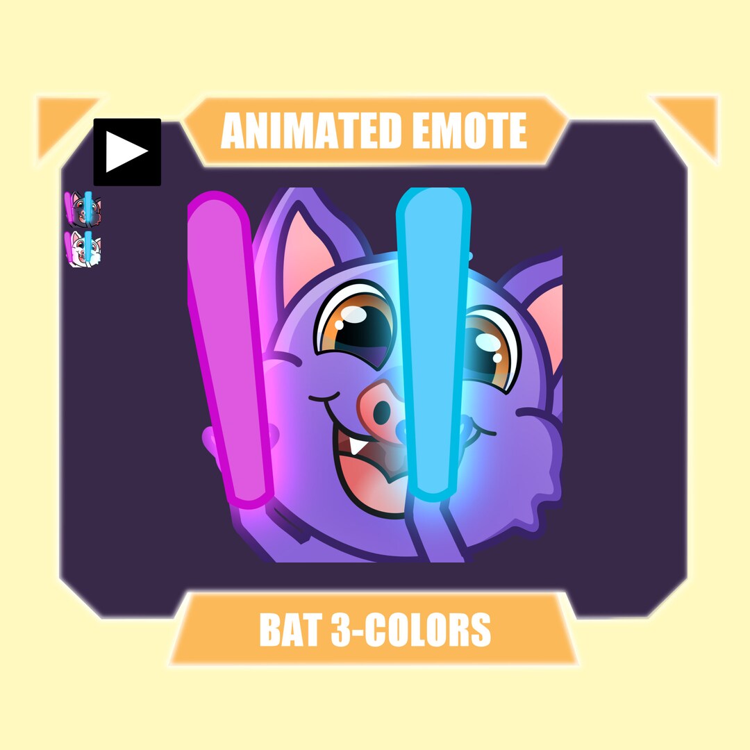 ANIMATED Bat Rave Halloween Emote for Twitch Kick Discord Youtube | Bat Dancing With Neon Sticks ...