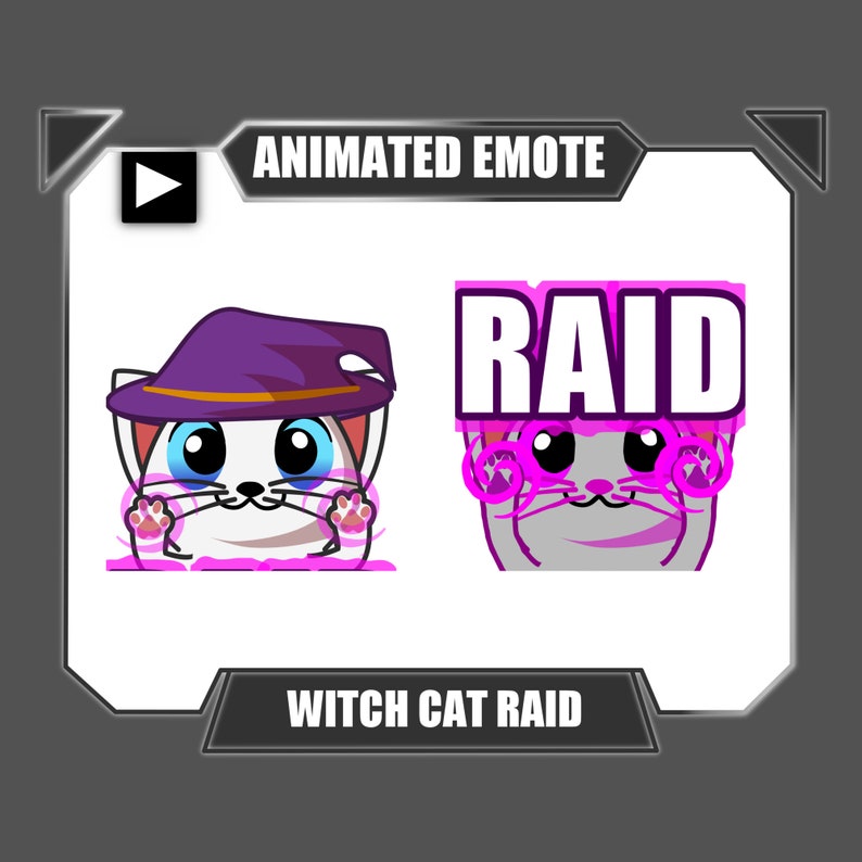 ANIMATED EMOTE White Witch Cat Raid Halloween Raid Emote - Etsy