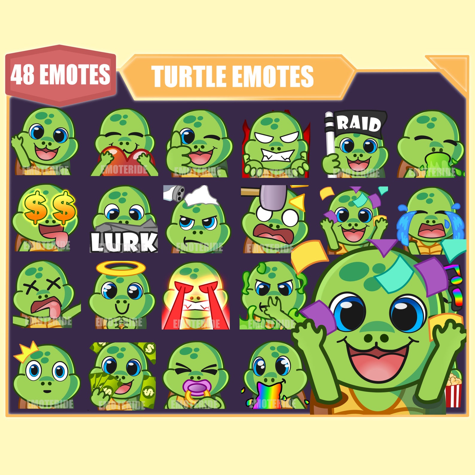 TURTLE Emote Bundle for Twitch Youtube Emotes Discord Emotes Streamer ...
