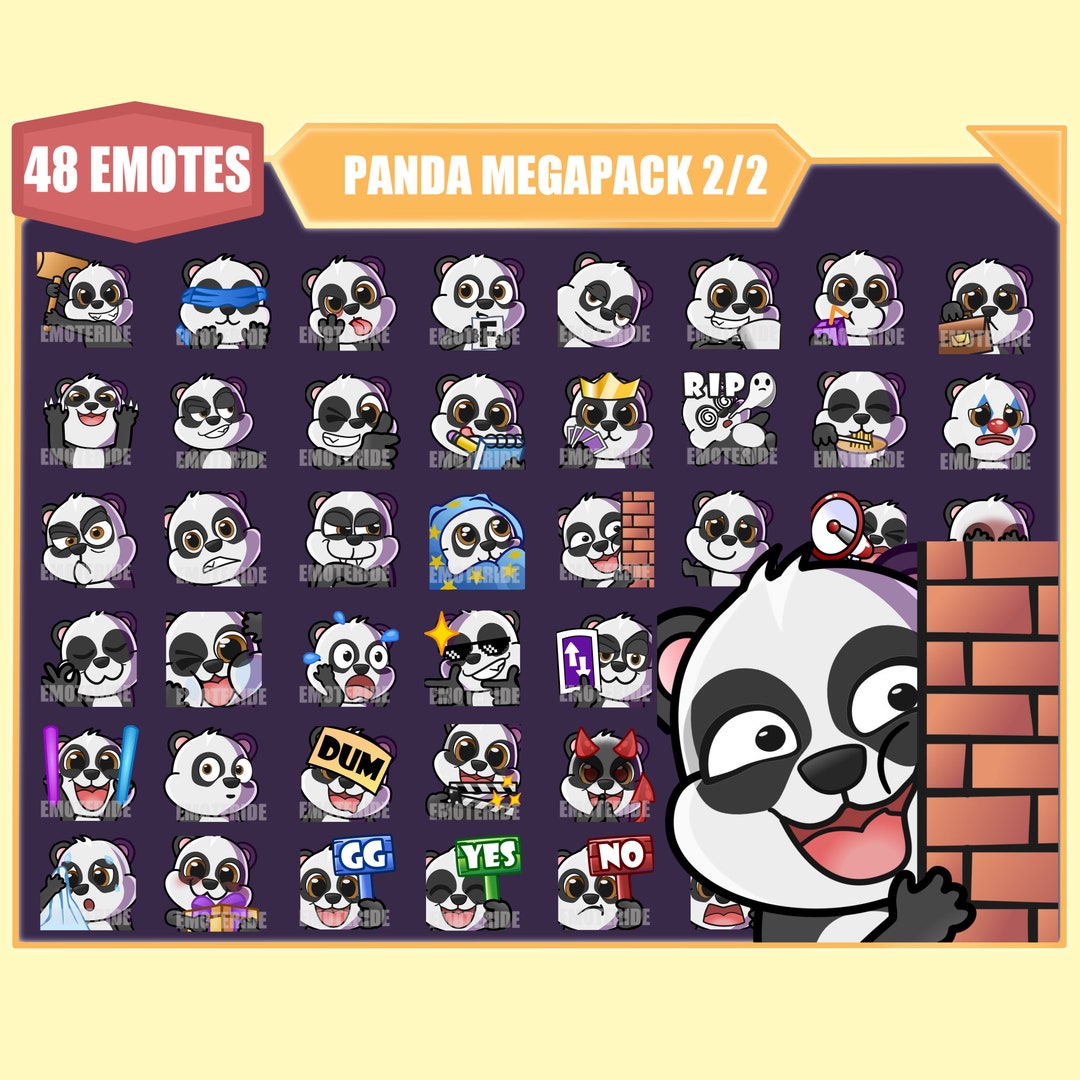 PANDA Emote Bundle 2 for Twitch | Youtube Emotes | Discord Emotes ...