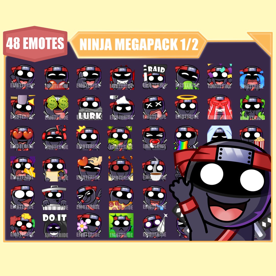 Black Ninja Emote Bundle for Twitch | Youtube Emotes | Discord Emotes ...