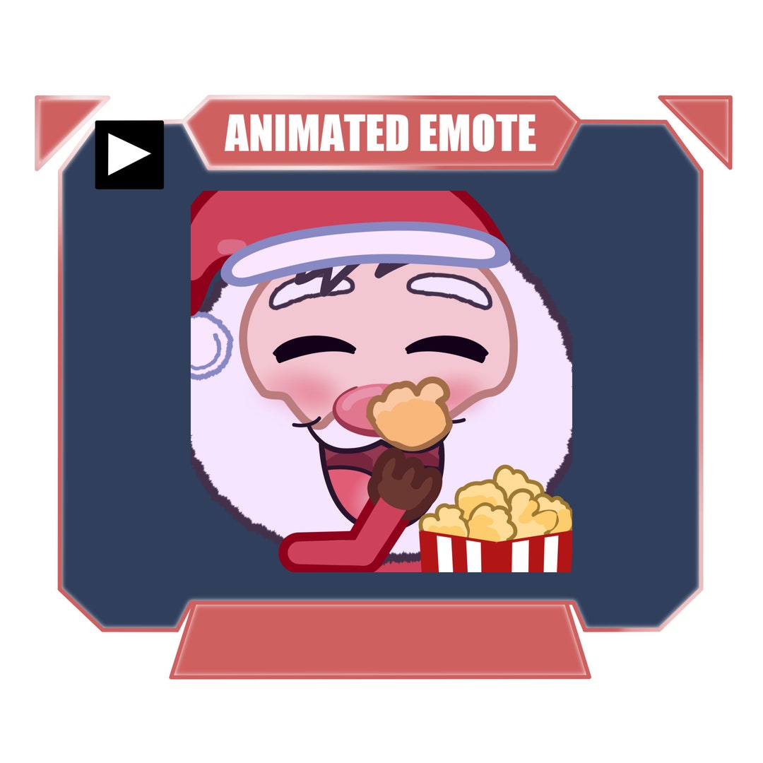 ANIMATED Santa Eating Popcorn Christmas Emote for Twitch Kick Discord ...