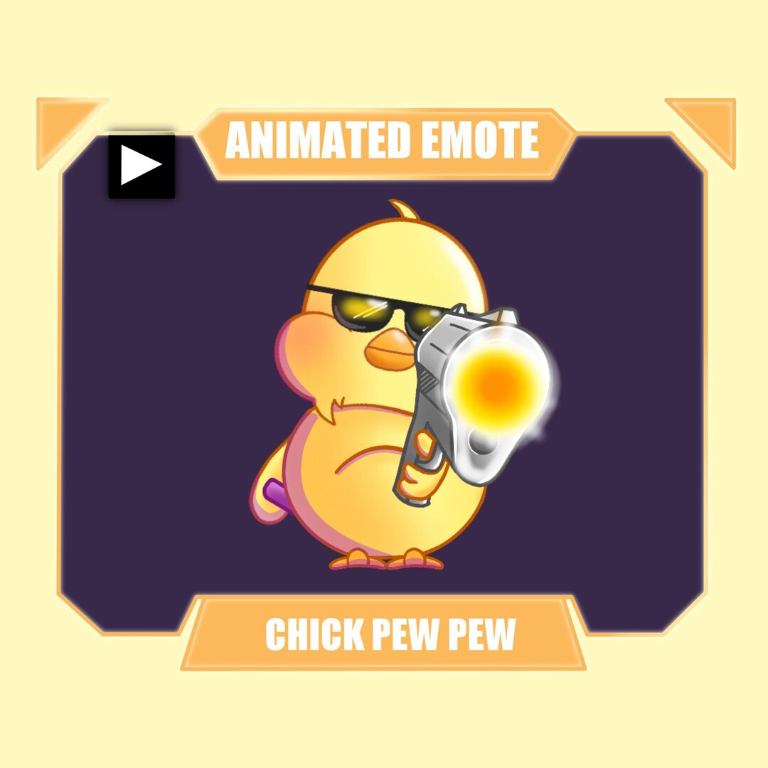 Animated Chick With Gun Animated Twitch Emote Discrod Emote Youtube ...