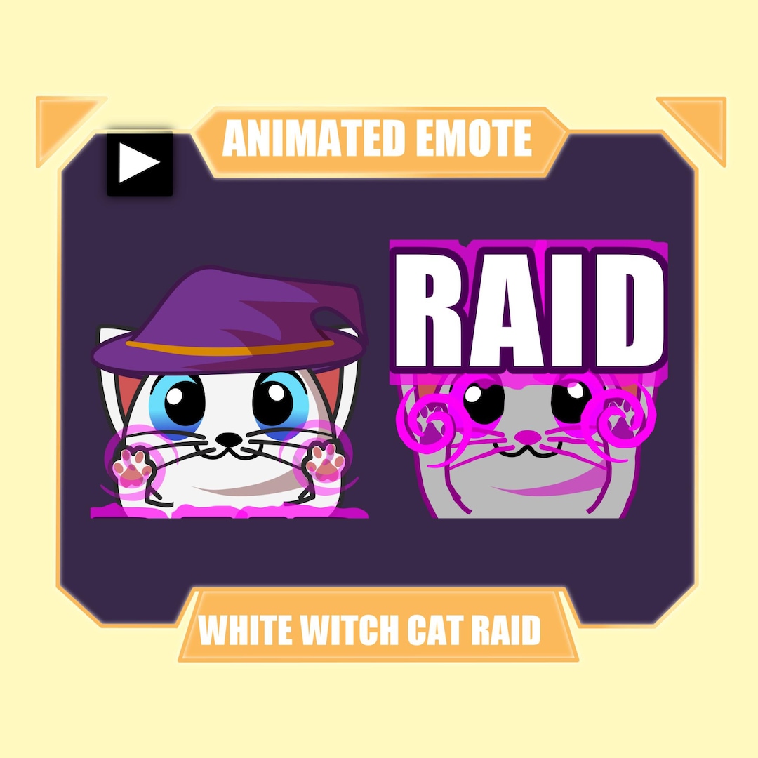 ANIMATED EMOTE White Witch Cat Raid | Halloween Raid Emote | Halloween ...