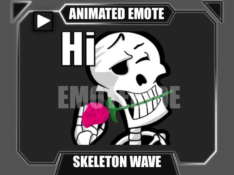 Animated Skeleton Waving Emote Twitch Emote Discord Emote - Etsy