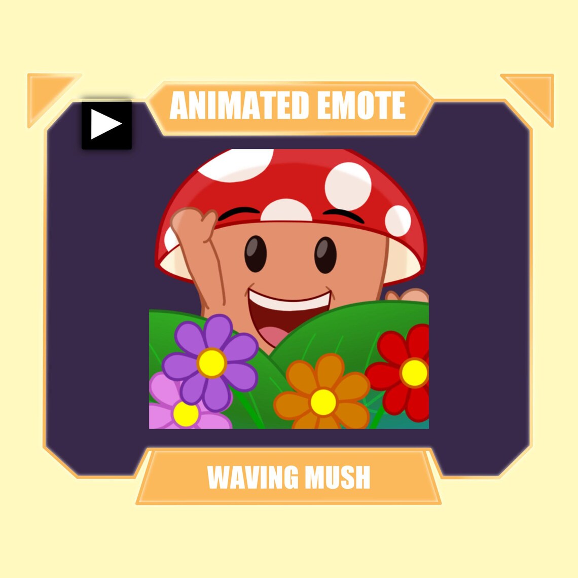 Animated Mushroom Hi Emote for Twitch Discord Youtube Mushroom Waving ...