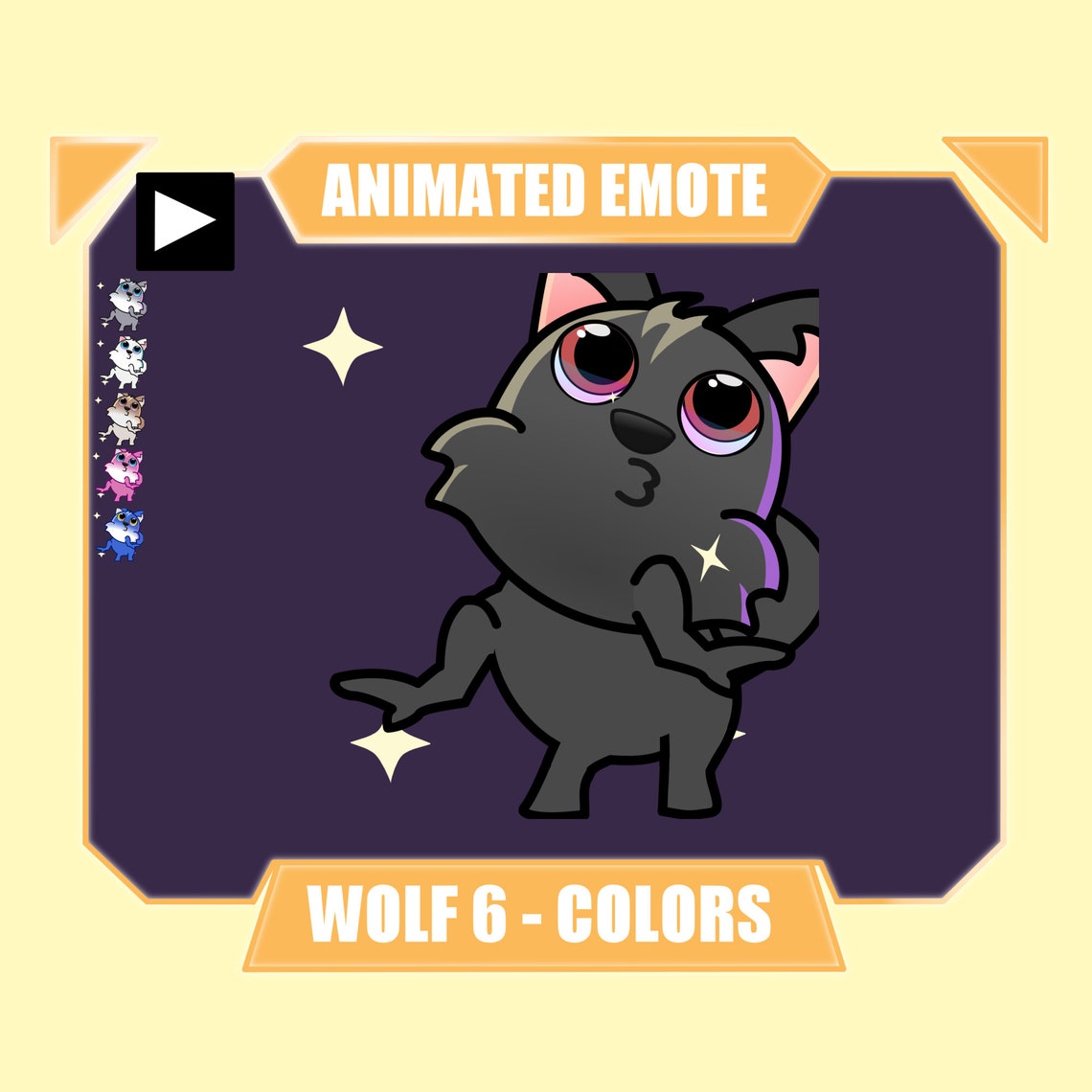 ANIMATED Wolf Disco Dance Emote for Twitch Kick Discord Youtube Cute ...