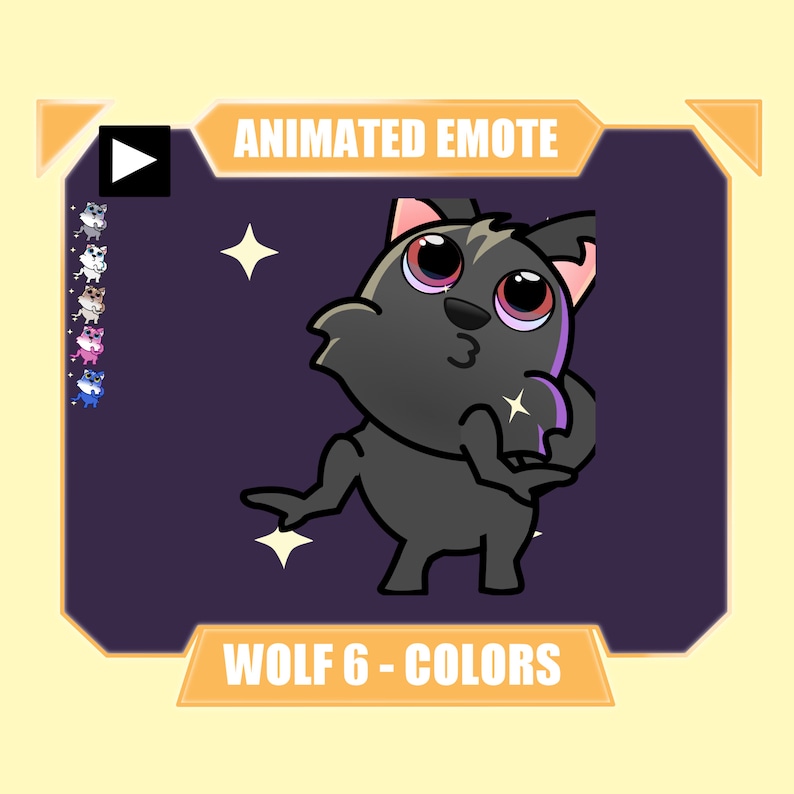 ANIMATED Wolf Disco Dance Emote for Twitch Kick Discord Youtube Cute ...