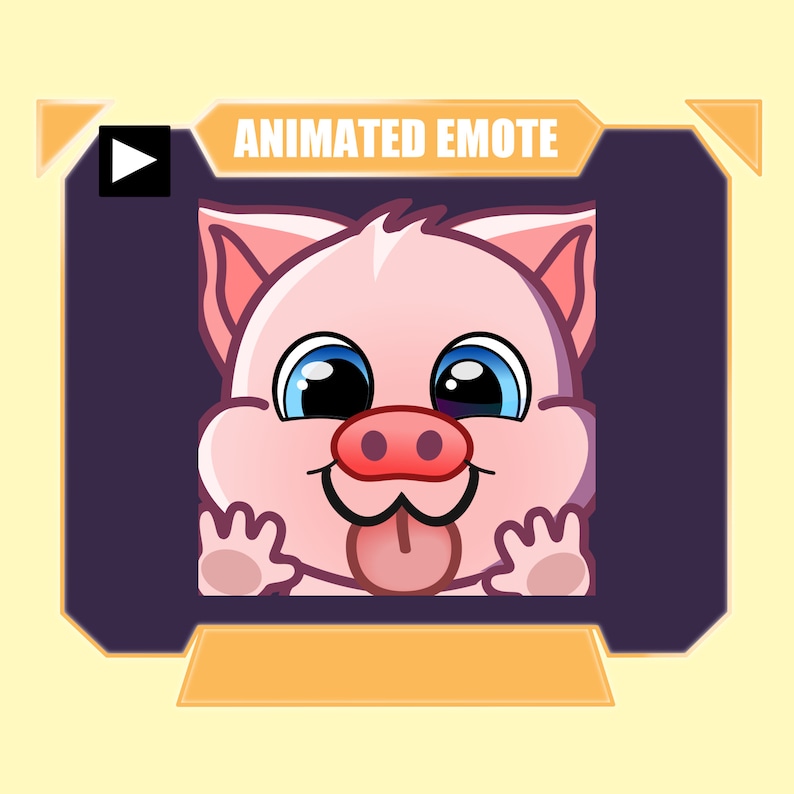 ANIMATED Pig Lick Emote for Twitch Kick Discord Youtube Stream Pink Pig ...