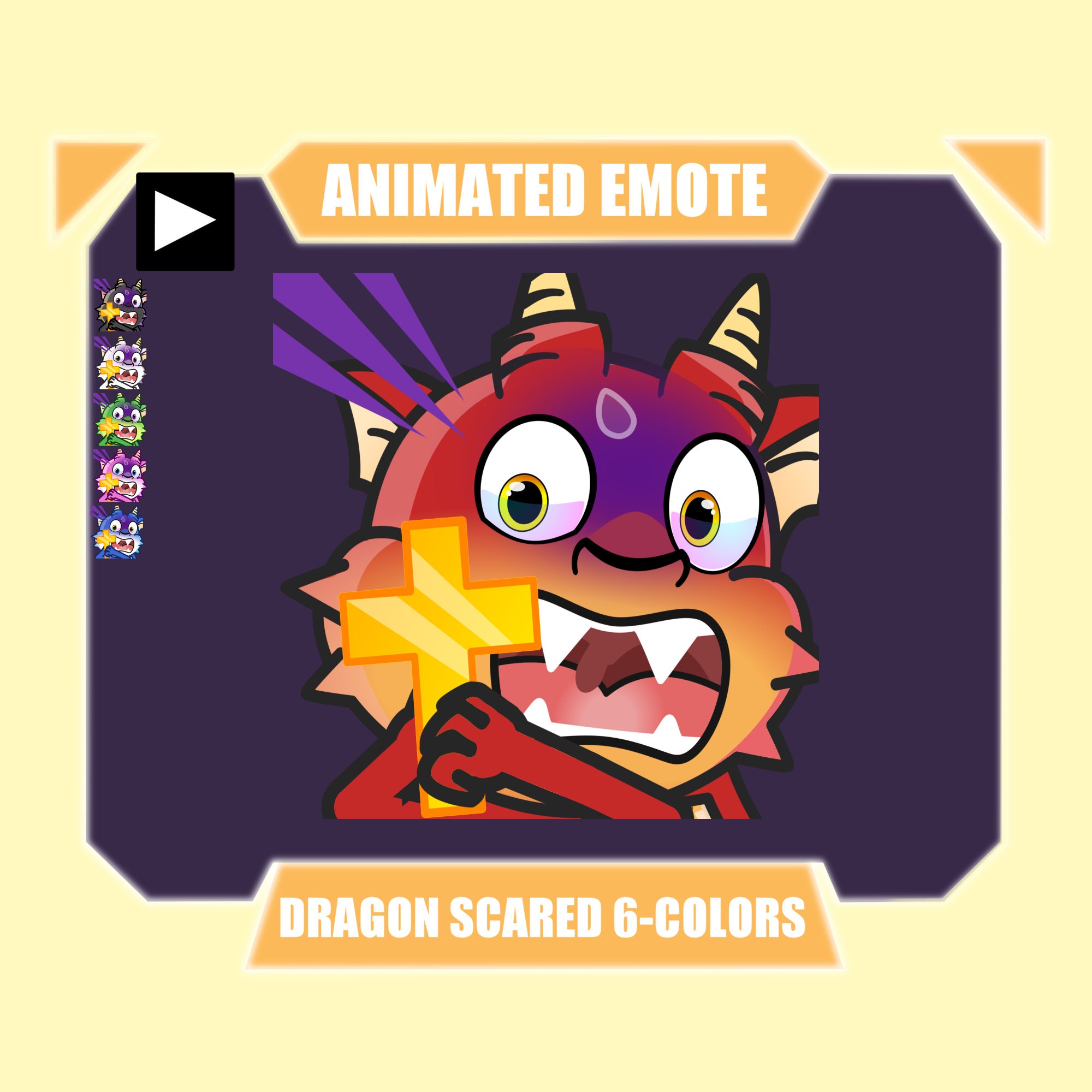 ANIMATED Dragon Scared Emote for Twitch Discord Youtube Stream | Dragon ...