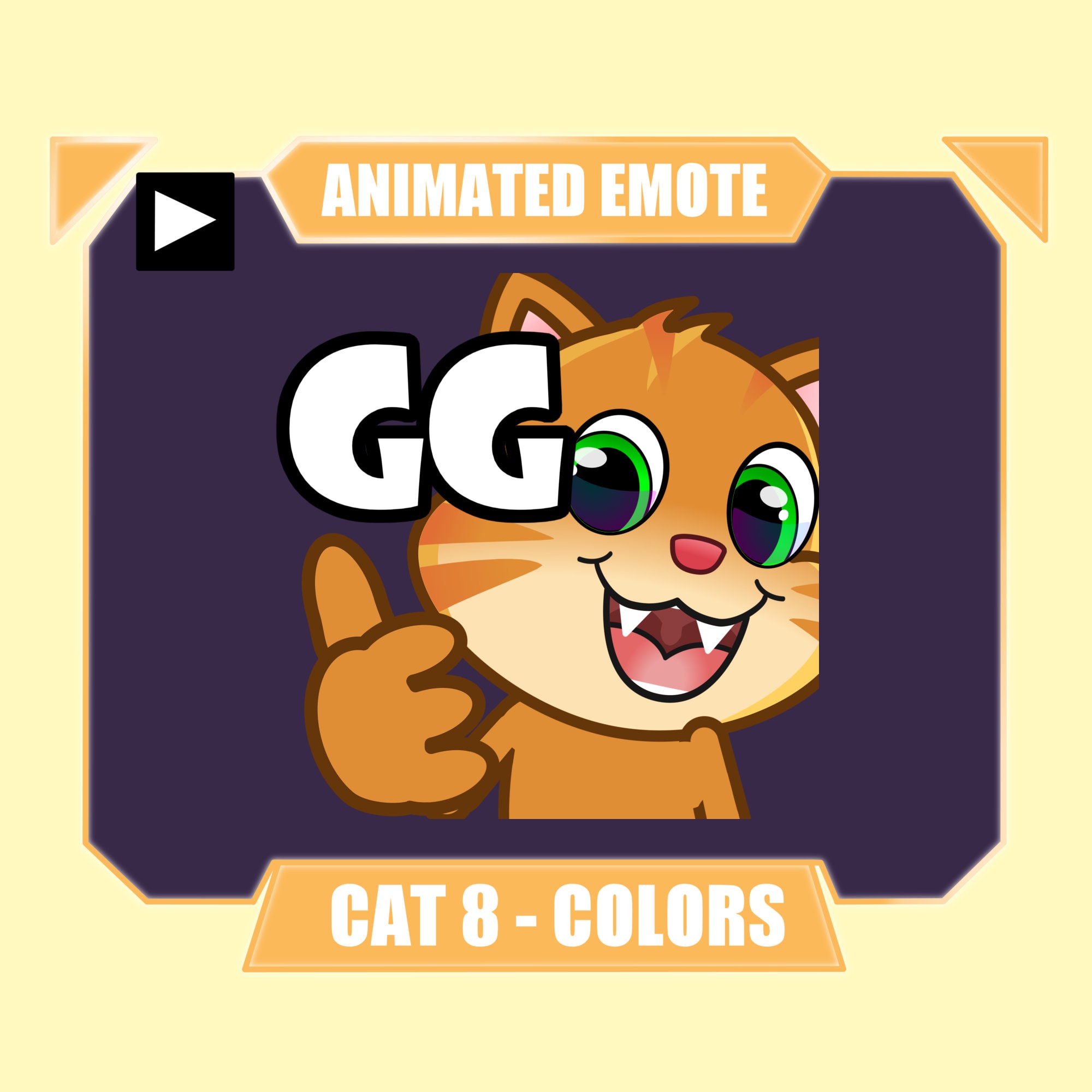 ANIMATED Cat Gg Emote for Twitch Kick Discord Youtube Streaming | Cute ...