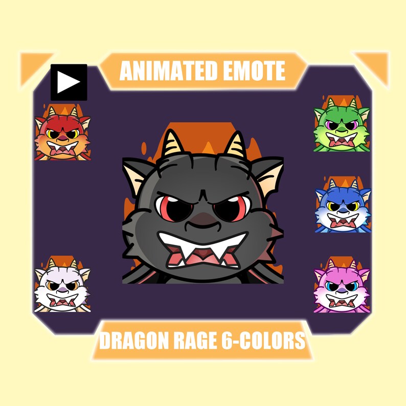 ANIMATED Dragon Rage Emote for Twitch Discord Youtube Dragon - Etsy