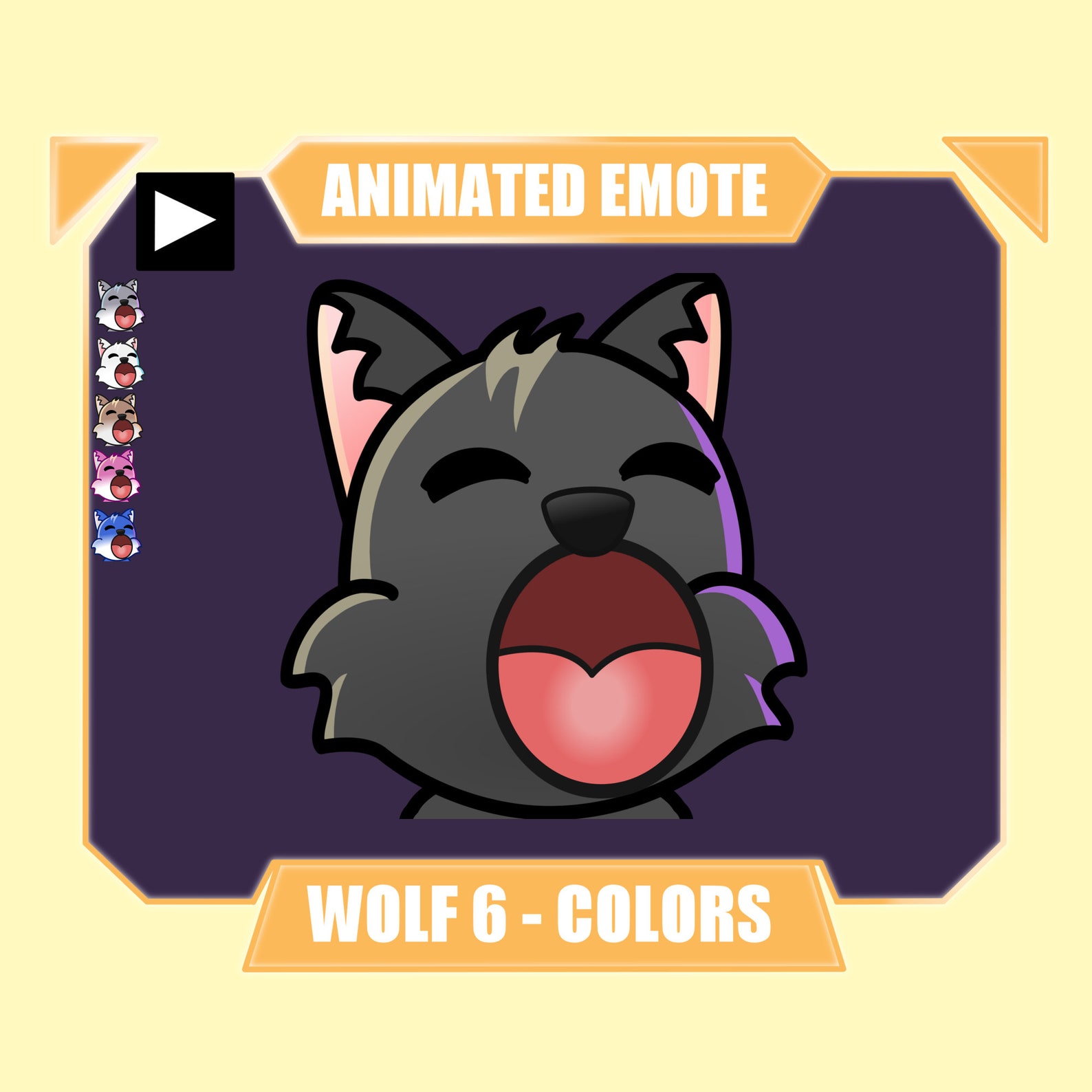 ANIMATED Wolf Pop Emote for Twitch Kick Discord Youtube Stream | Cute ...