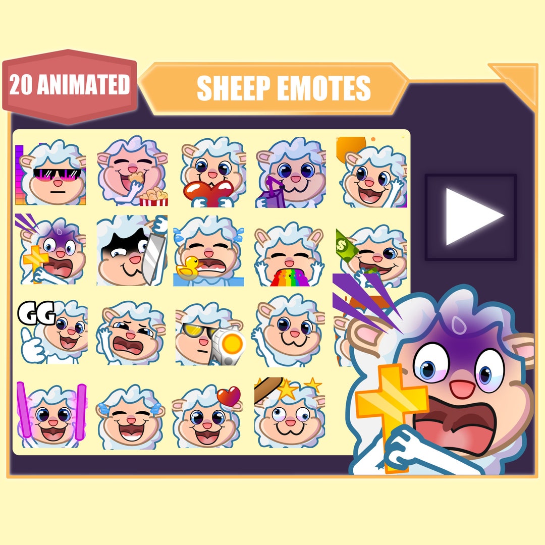 ANIMATED Sheep Emote Bundle for Twitch | Youtube Emotes | Discord ...