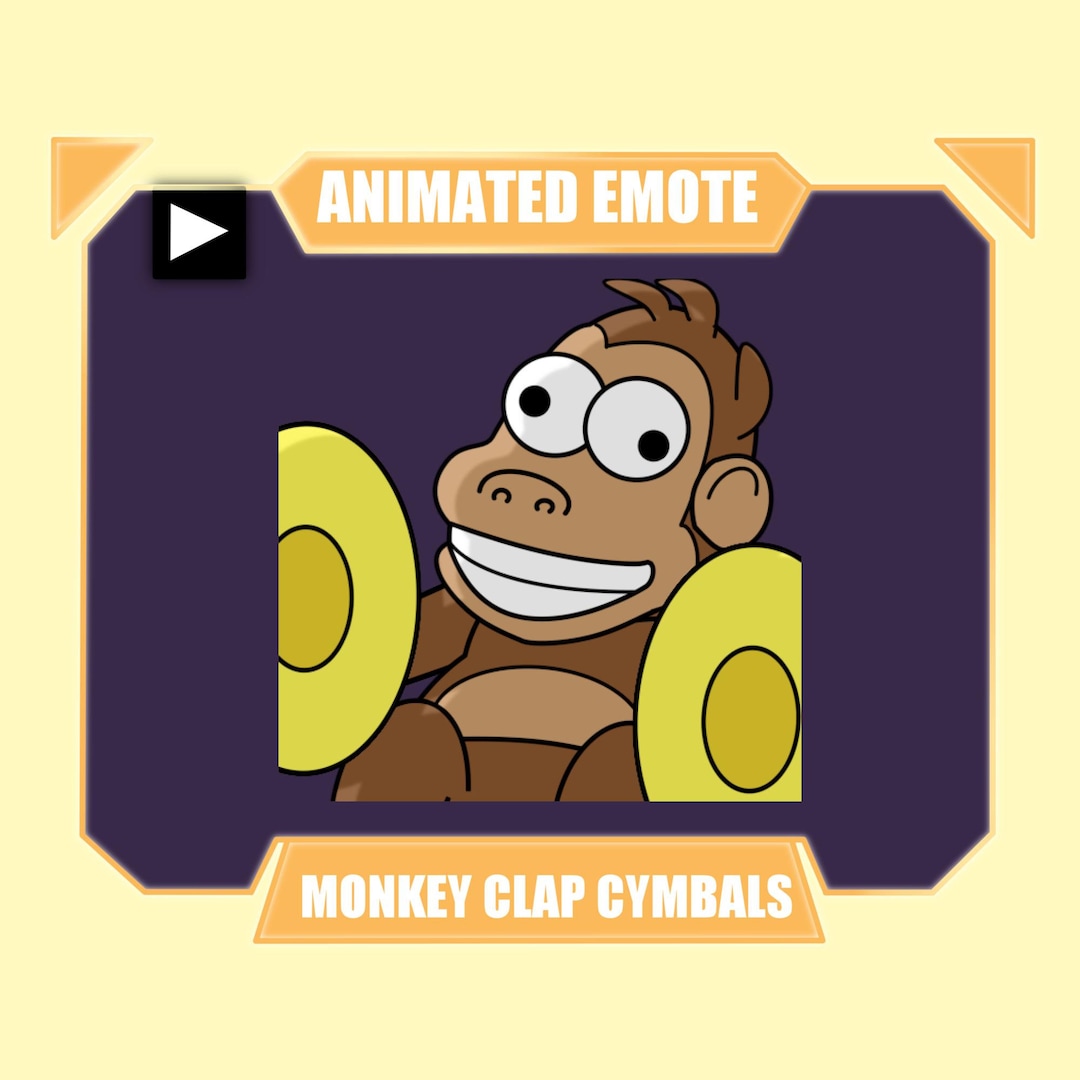 Animated Monkey Clap Emote for Twitch Discord Youtube | Funny Emote ...