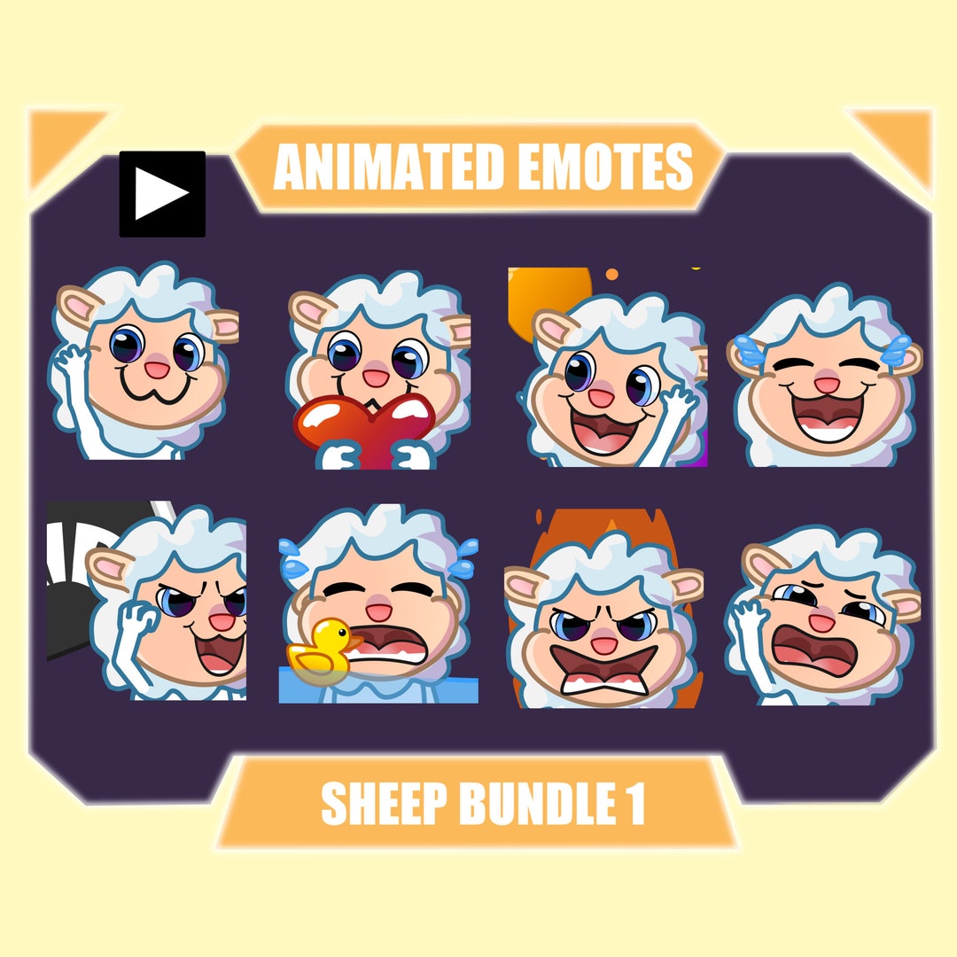 SHEEP ANIMATED Emote Pack for Twitch | Youtube Emotes | Discord Emotes ...