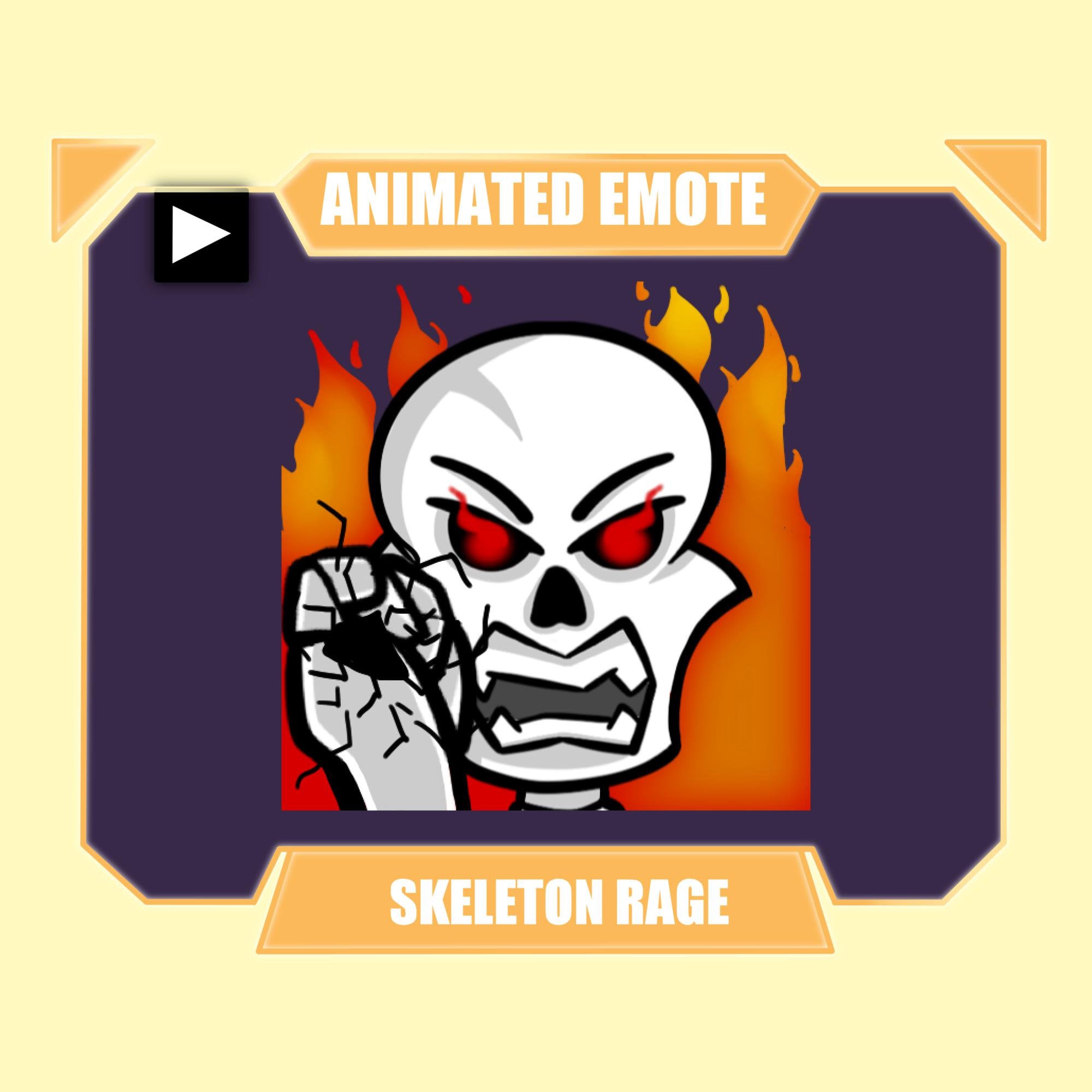 Animated Skeleton Rage Emote Twitch Emote Discord Emote Youtube Emote ...