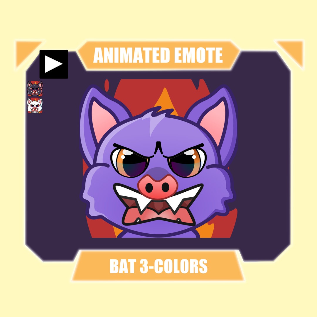 ANIMATED Bat Raging Halloween Emote for Twitch Kick Discord Youtube ...
