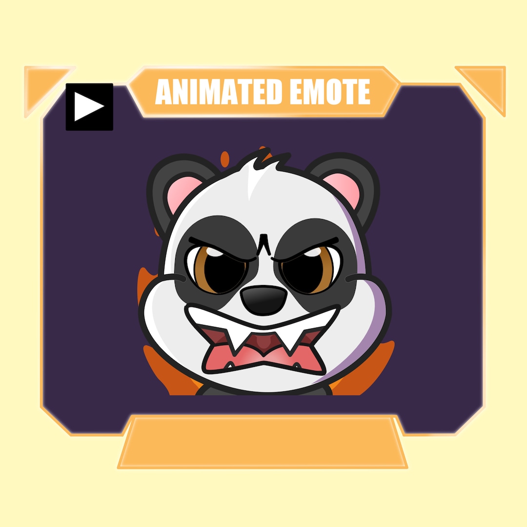 ANIMATED Angry Panda Emote for Twitch Kick Discord Youtube Stream ...