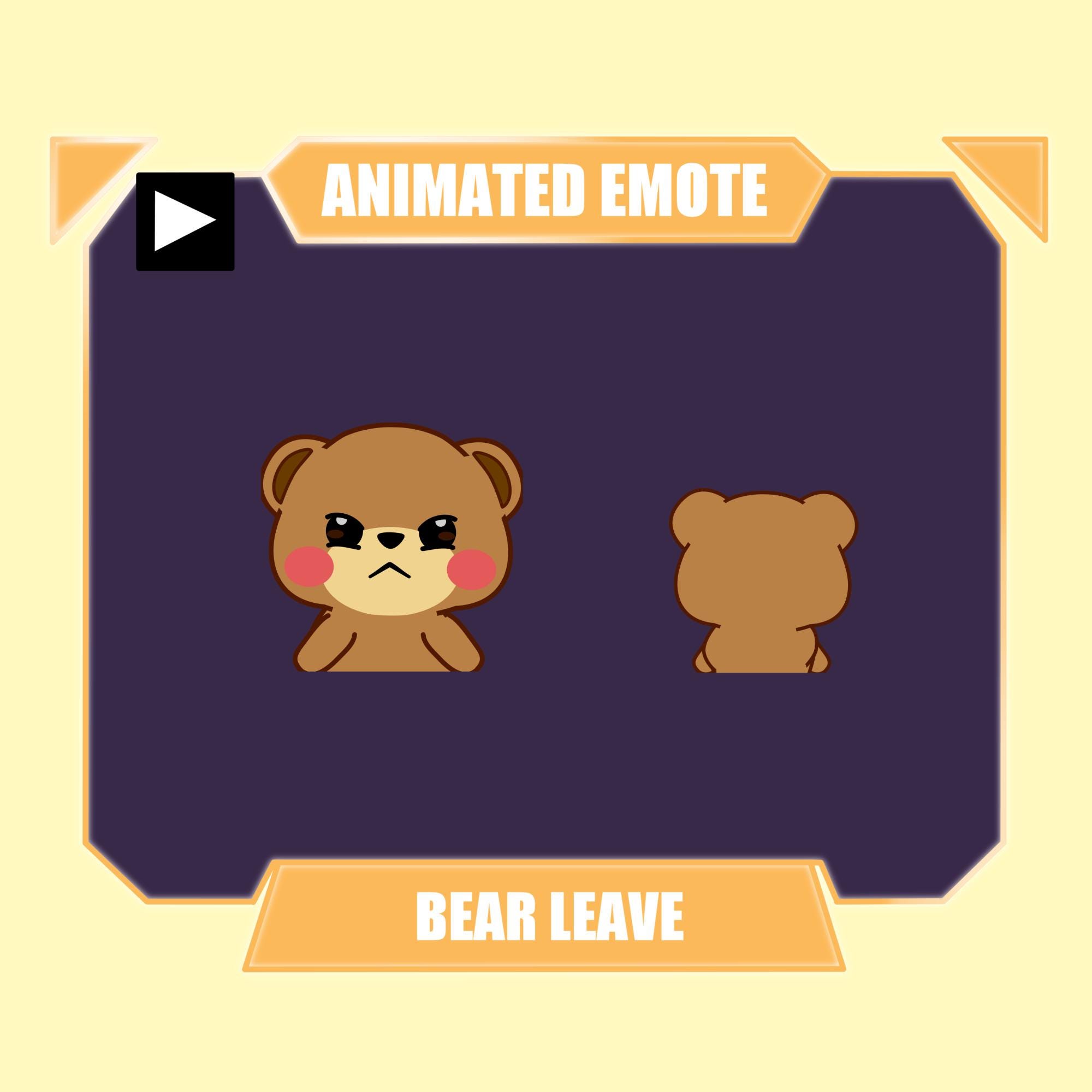 ANIMATED Cute Bear Walk Away Emote for Twitch Kick Discord Youtube ...